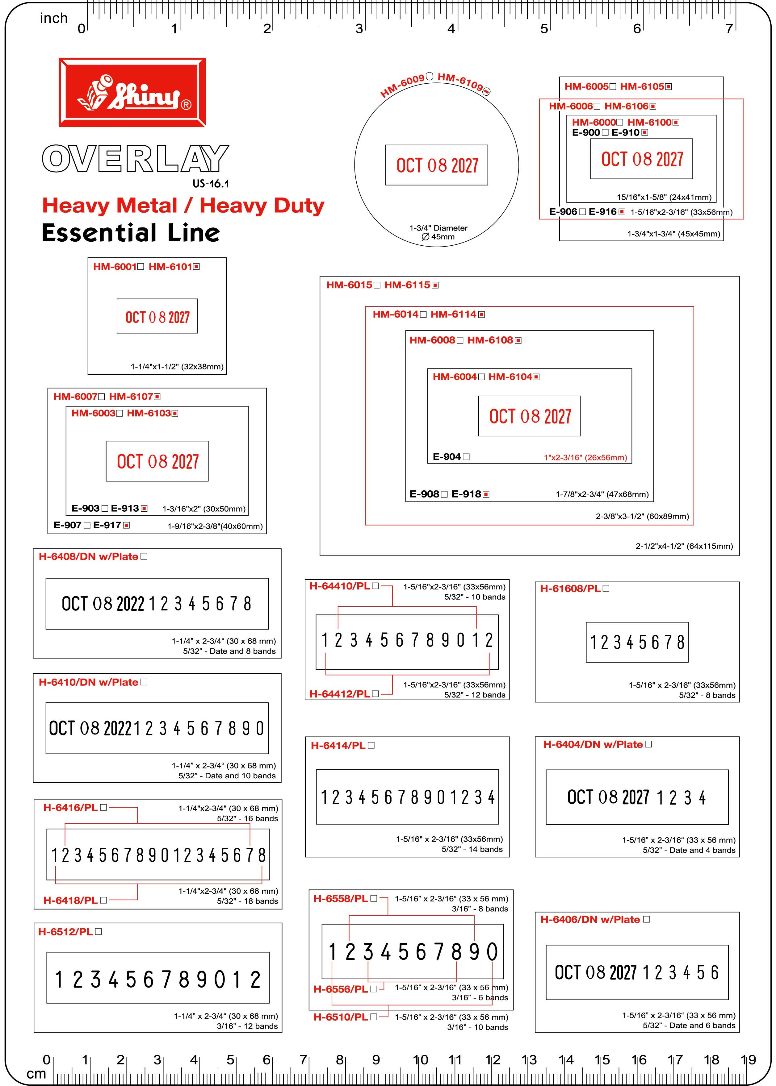 Rubber Stamp Size Reference Charts | Stamp-Connection.com