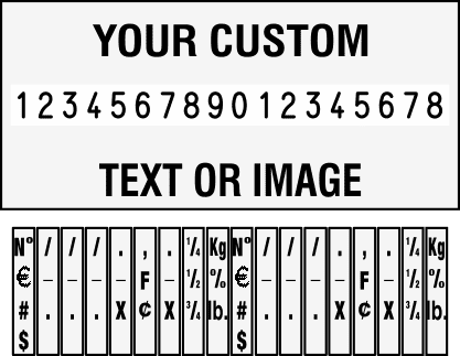 Shiny 6418/PL 18 Band Number Stamps with Custom Text Made Daily Online!